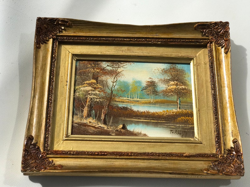 Original Landscape Oil Painting Oil on Wood Board Signed - Etsy