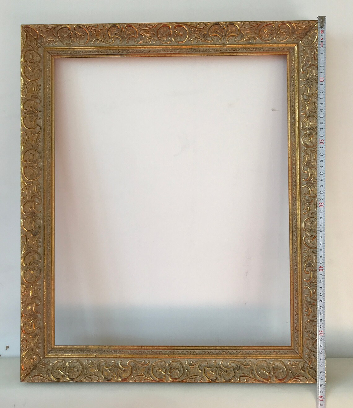 Large Baroque Gold Mirror Frame, Ornamental Gelded Gesso Frame, Large ...