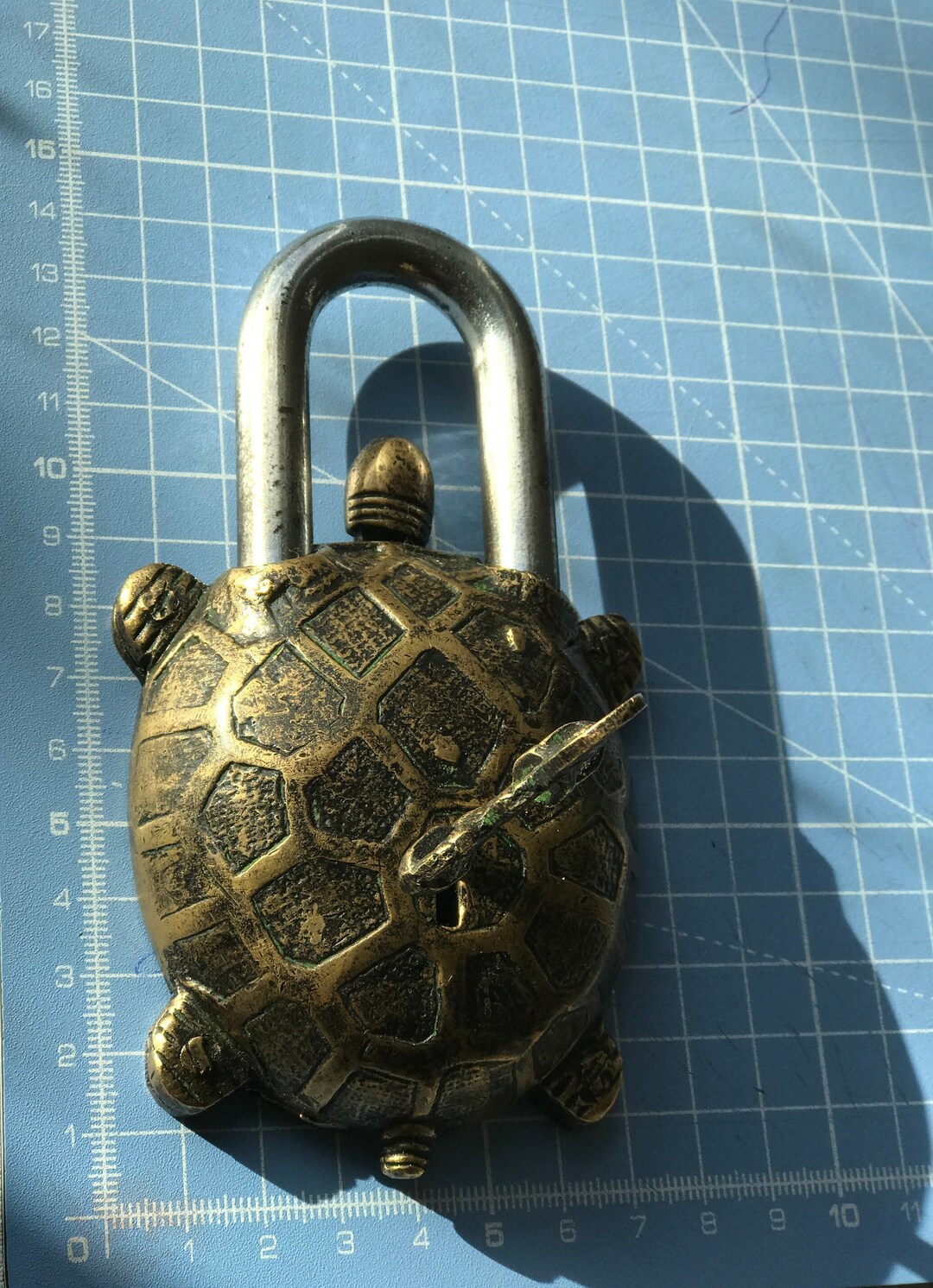 Authentic Antique Bronze Turtle Lock, Asian Handcrafted Rare Sculpture ...