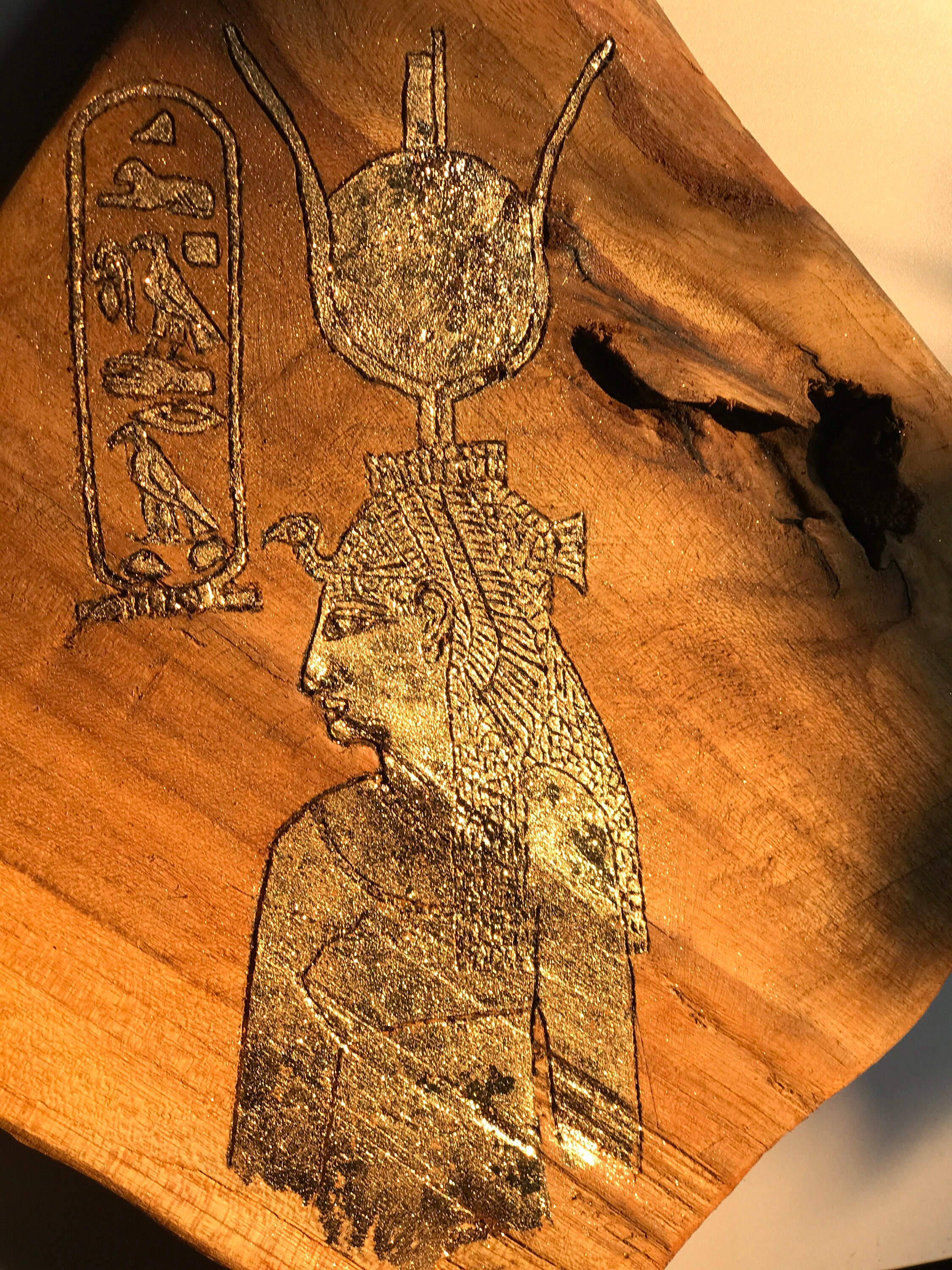 Queen Cleopatra and Her Name in Hieroglyphs, Wall Wood Picture, Relief ...