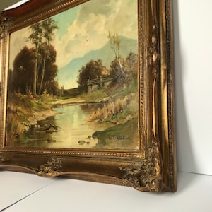 Antique Oil Landscape Painting, Signed W. Lehmann 19th Century Painting ...