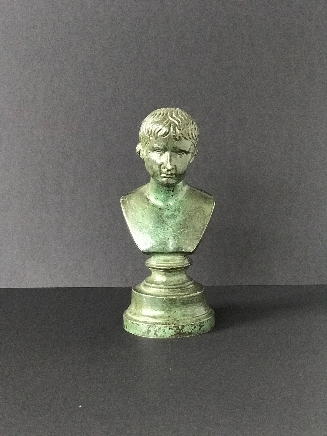 Antique Bronze Bust of Octavius Augustus, Beautiful Green Patina ...