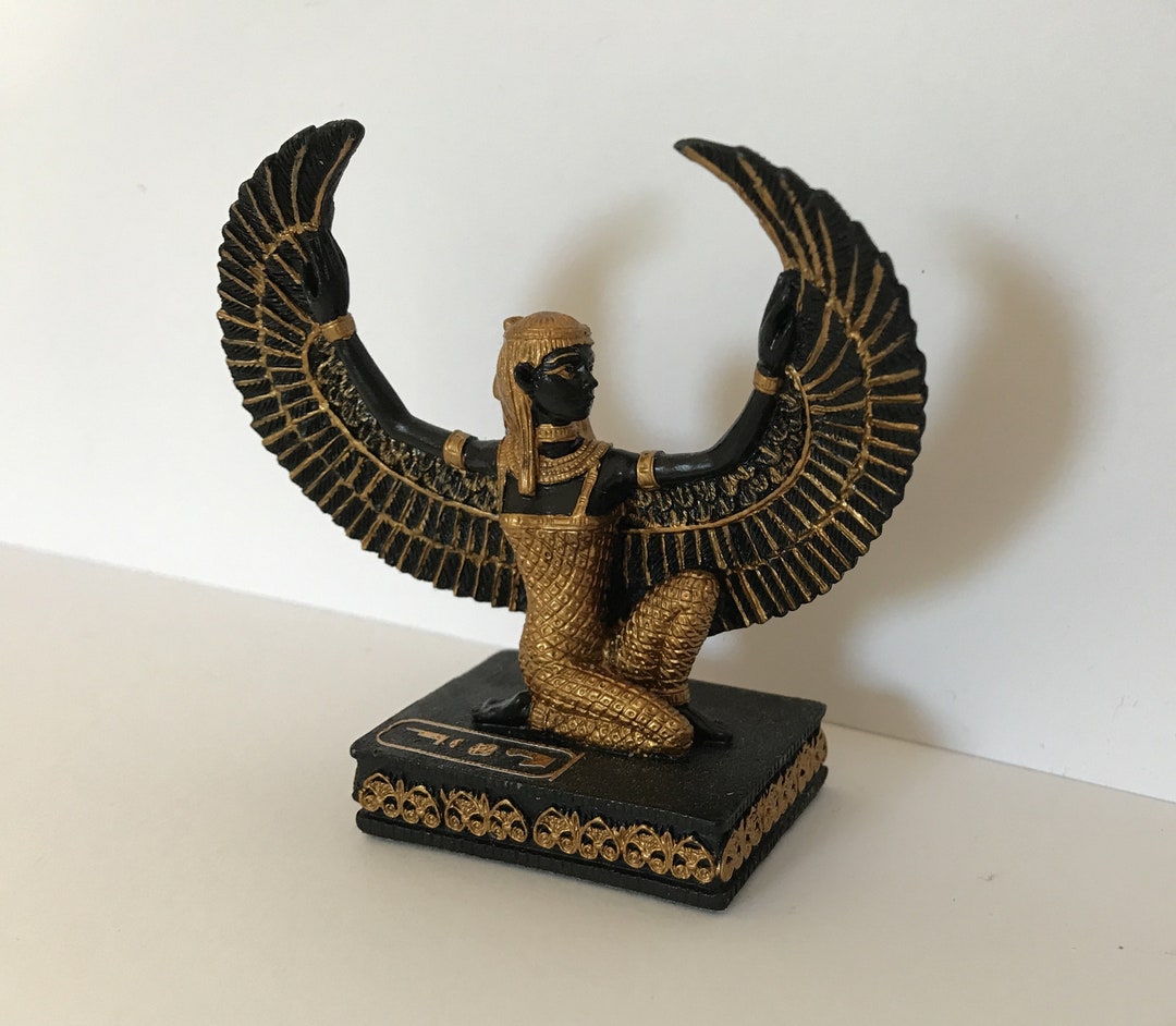 Isis Goddess Statue and Hieroglyphic Name, Mythology, Ancient Egypt Art ...
