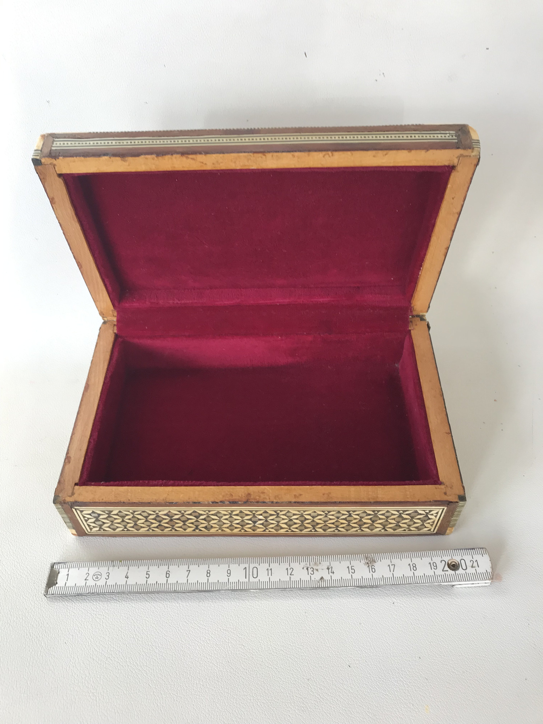 Vintage Jewellery Box, Mosaic Inlay Mother of Pearl Storage, Cabinet ...