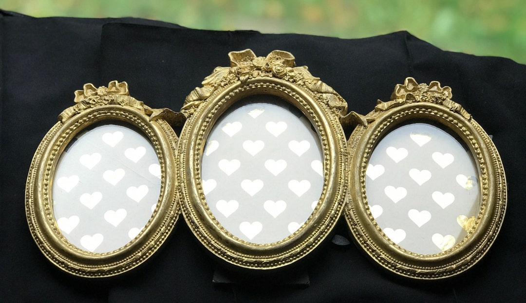 Luxury Triple Pictures Frame, Genuine 24K Gold Baroque Frame, Family ...