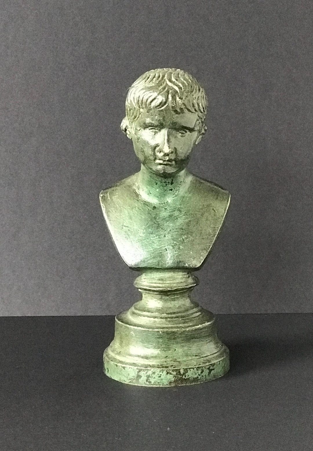 Antique Bronze Bust of Octavius Augustus, Beautiful Green Patina ...