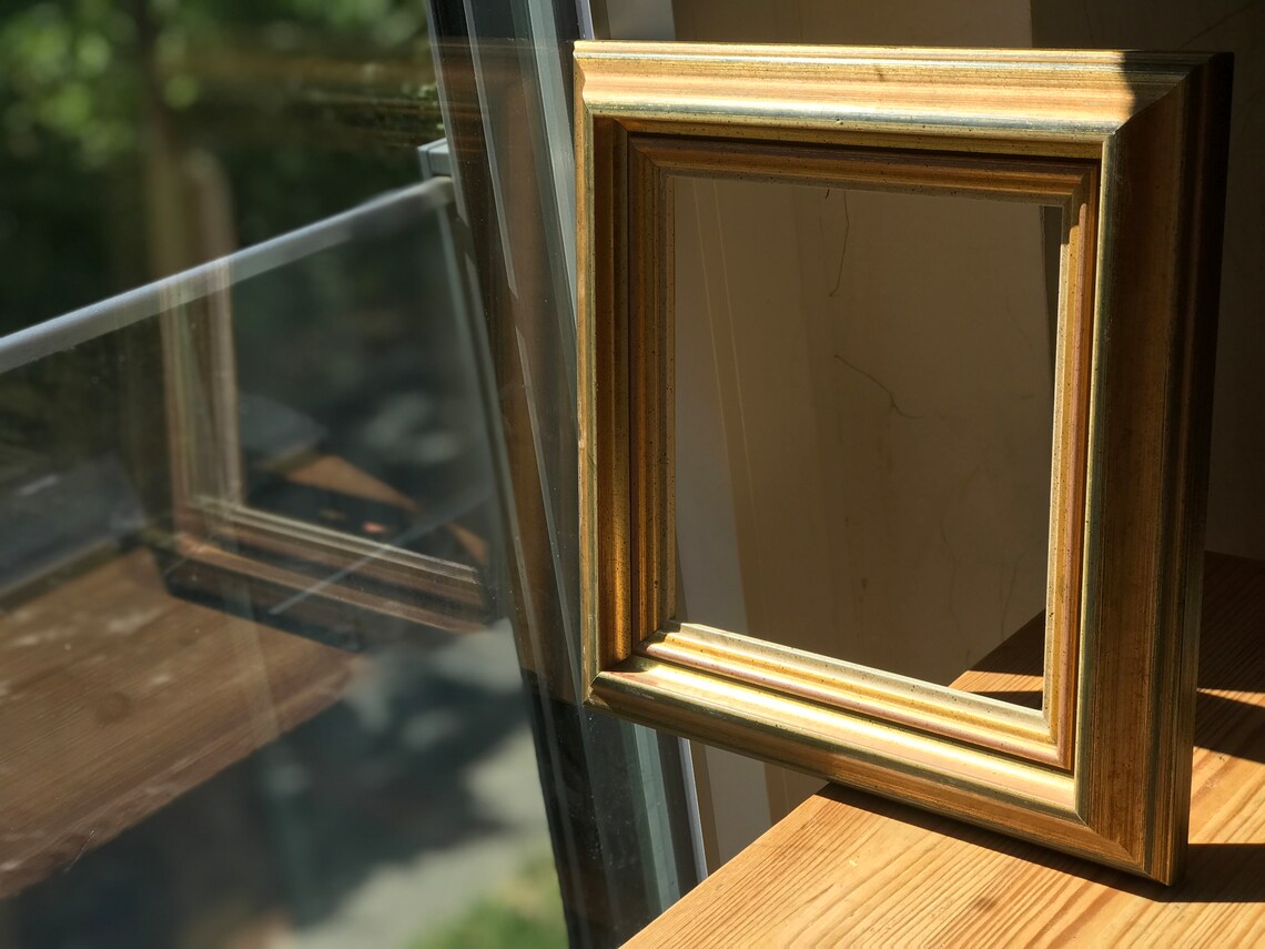 Vintage Gilded Wooden Frame With Glass, Picture Frame, Versatile Decor ...
