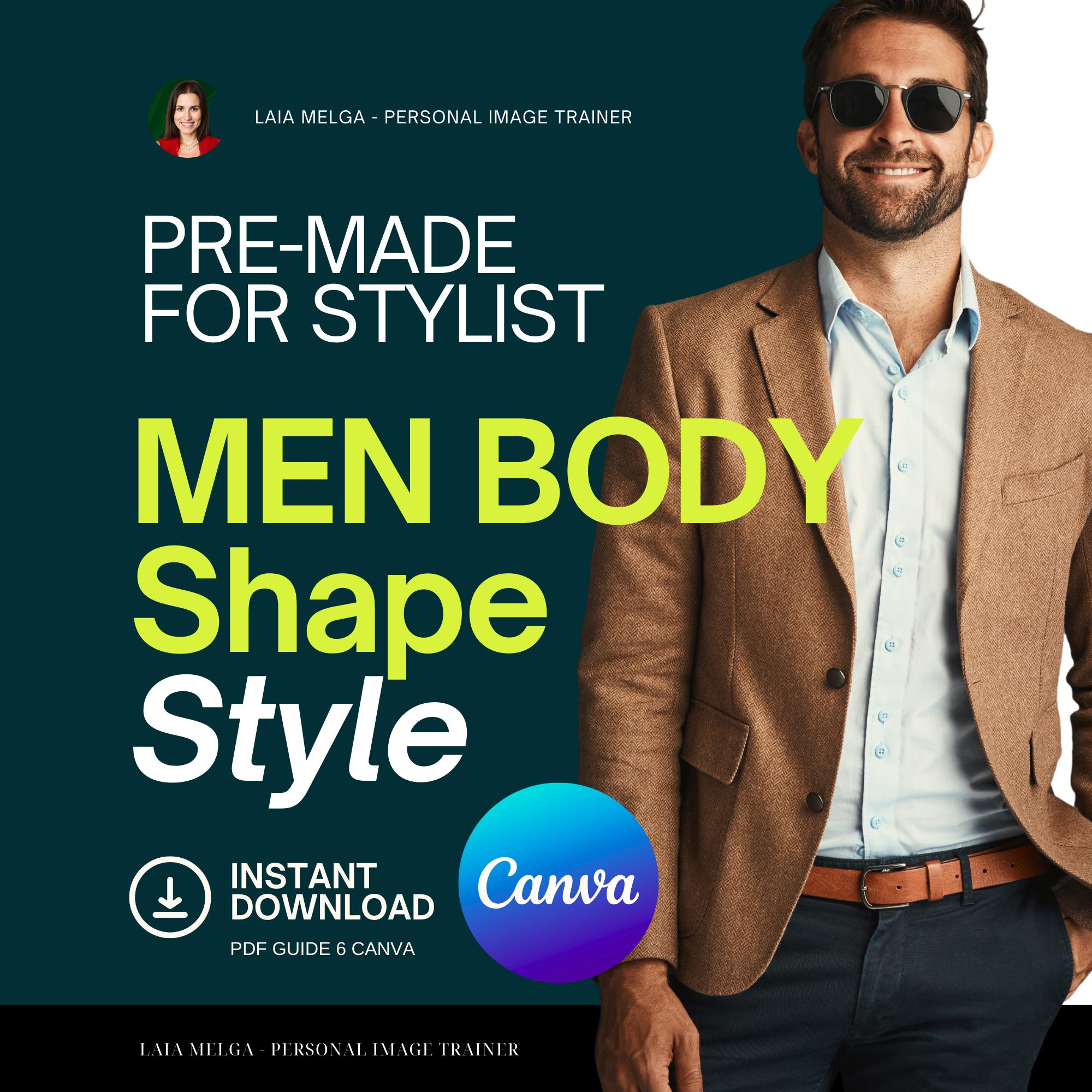Male Body Style Guide Pre-made Canva Editable Template for Stylist ...