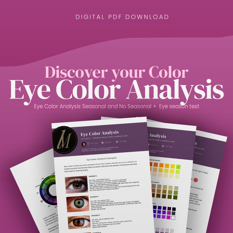 Seasonal Eye Color Analysis Guide PDF / Eye Seasonal Pattern / - Etsy