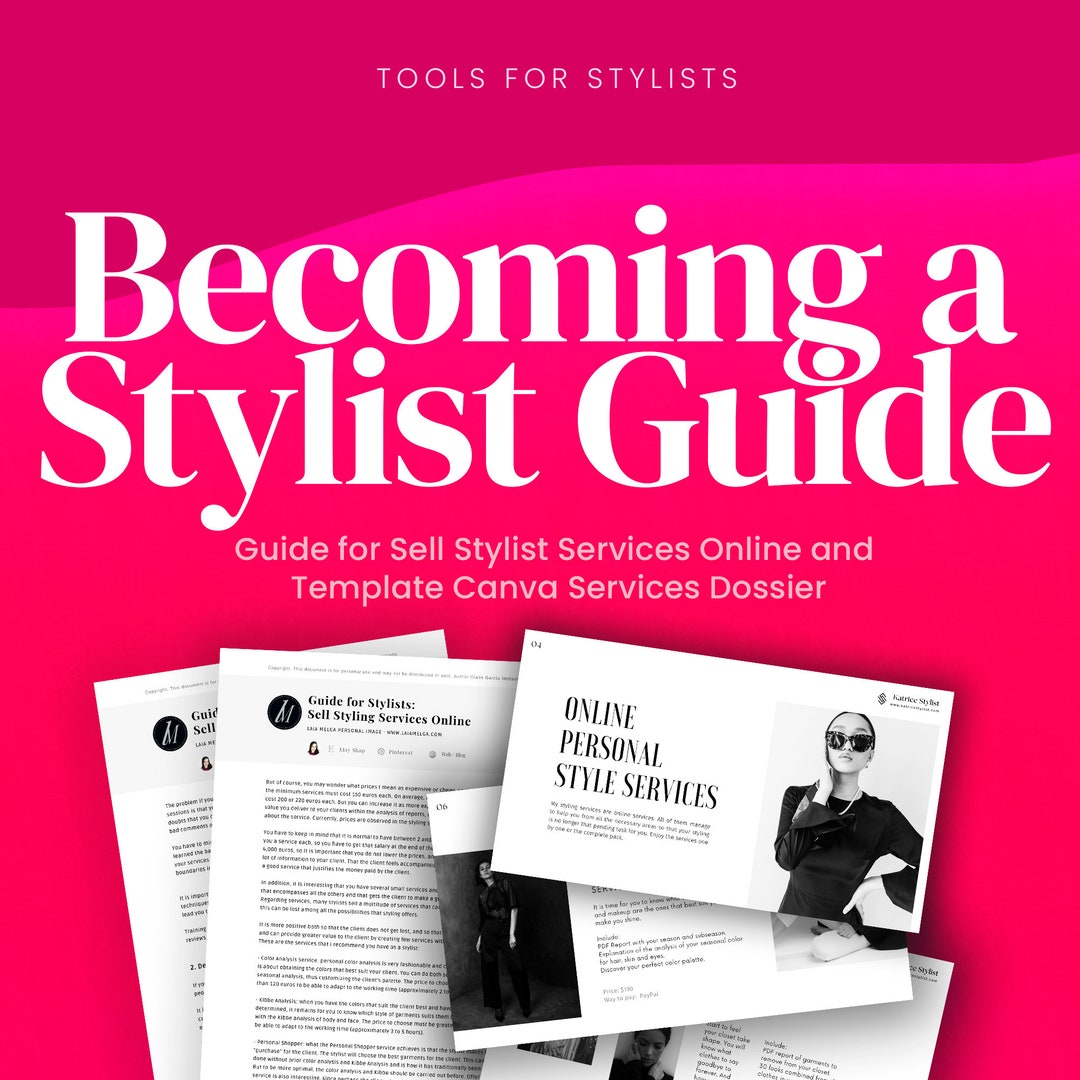 Guide PDF and Dossier Canva Editable Template for Sell Stylist Services ...