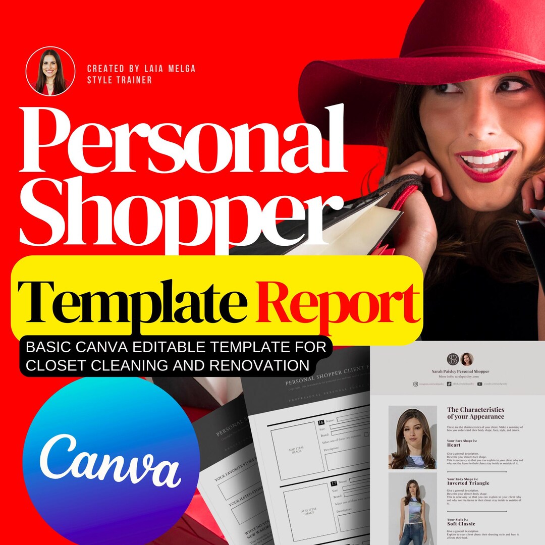 Personal Shopper Canva Template, Client Style Report (digital Download ...