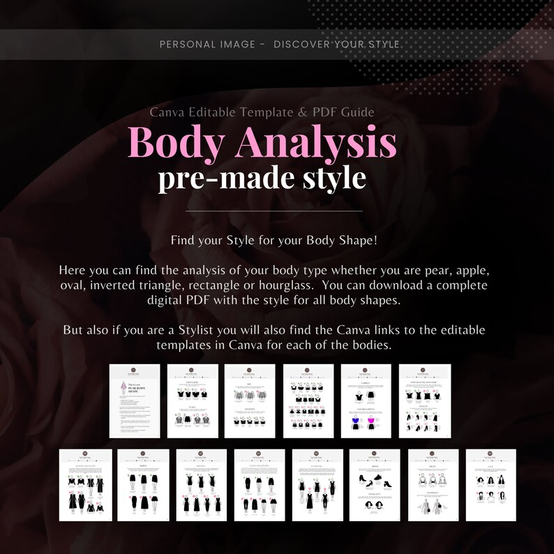 Canva Template Editable for Stylist Body Shape Analysis Report / Pear ...