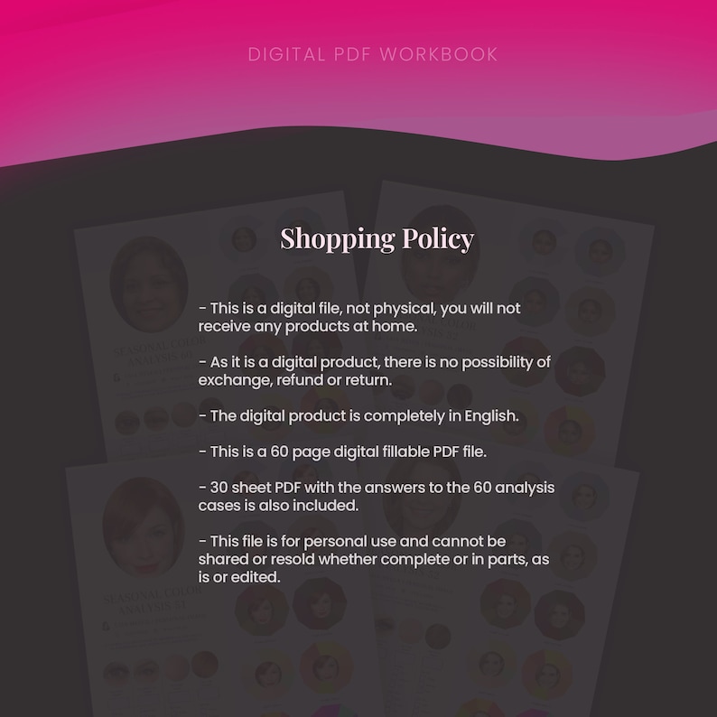 Seasonal Color Analysis Workbook With 60 Exercises / 12 Color Season ...