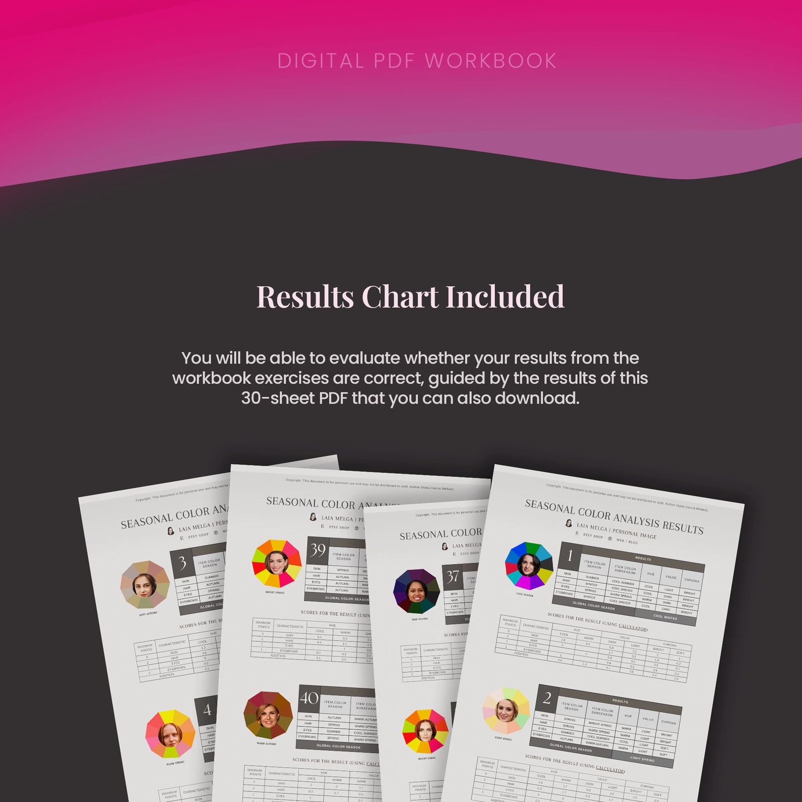 Seasonal Color Analysis Workbook With 60 Exercises / 12 Color Season ...