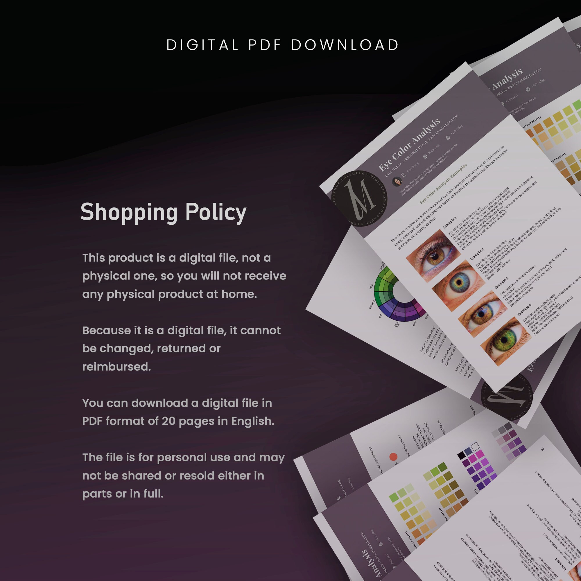 Seasonal Eye Color Analysis Guide PDF / Eye Seasonal Pattern / Eye ...