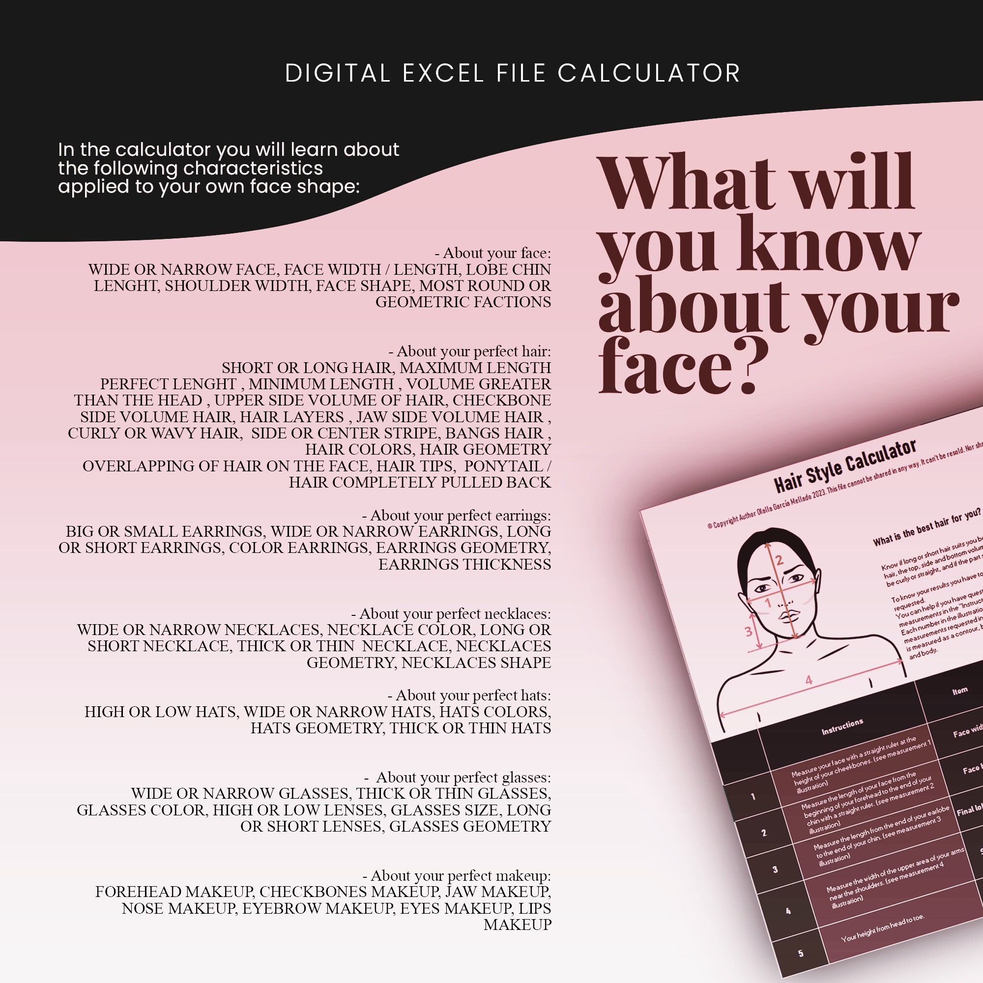 Face Shape Style Calculator Advanced / Hair Style Calculator / Stylist ...