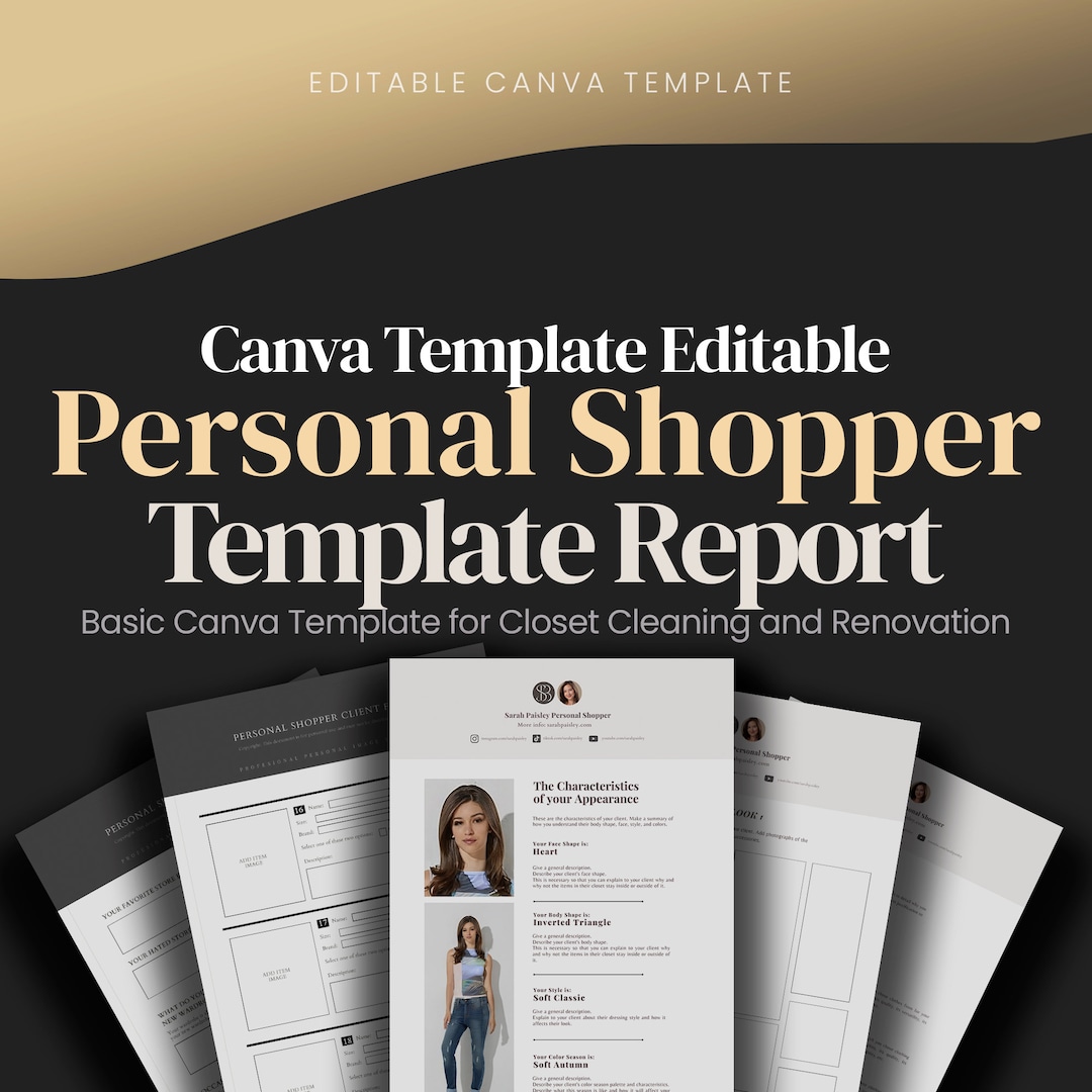 Personal Shopper Canva Editable Template Report Empty for Style ...