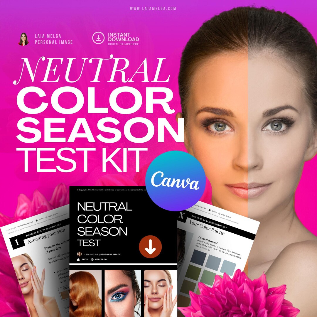 Neutral Color Season Test: Canva Template & Excel Calculator (digital ...