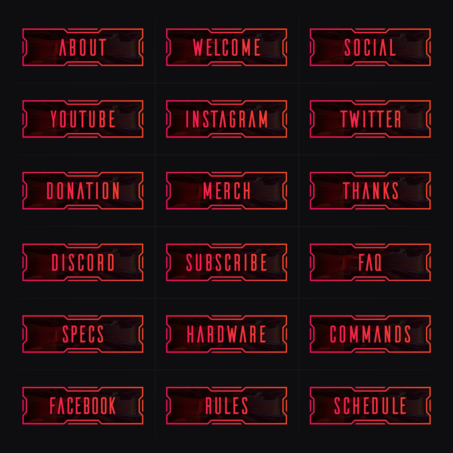 Cyberpunk Twitch Panel Package Color Options Etsy Twitch Panel Hot Sex Picture