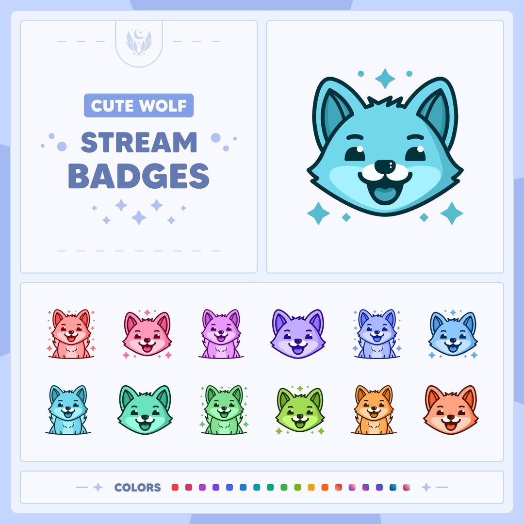 Wolf Sub Badges for Twitch Twitch Sub & Bit Badges Dog Sub Badges Puppy ...