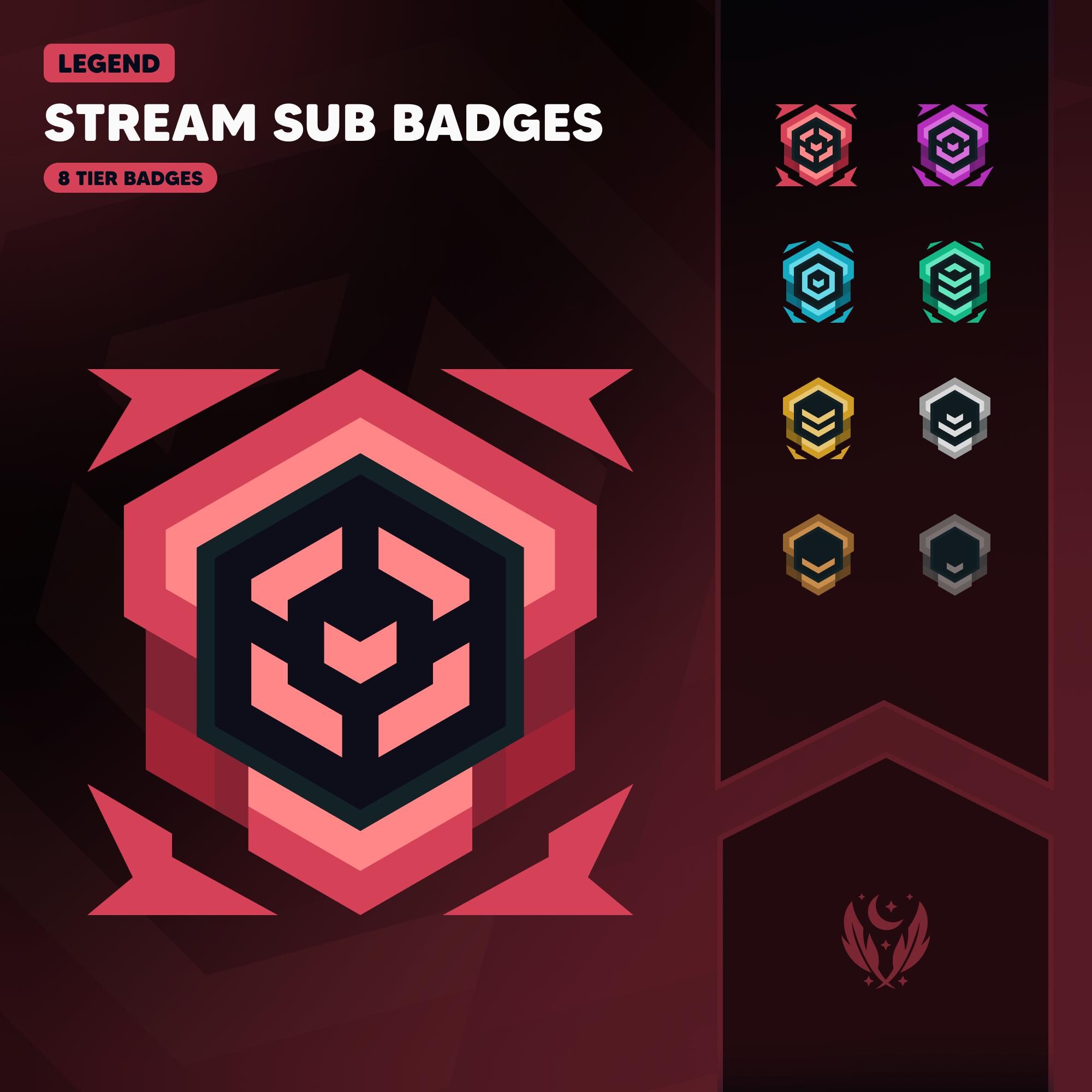 Legend Sub Badges for Twitch | Twitch Sub & Bit Badges | Military Sub ...