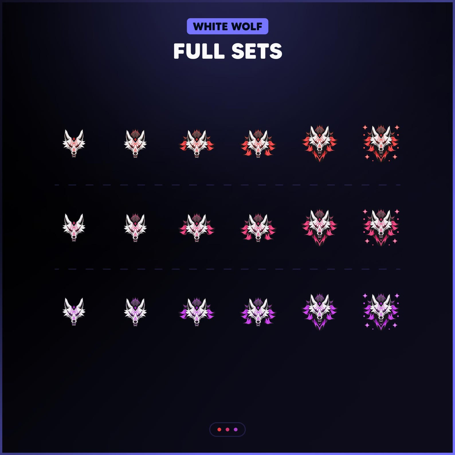 White Wolf Badges for Twitch | Twitch Sub & Bit Badges | Wolf Sub ...