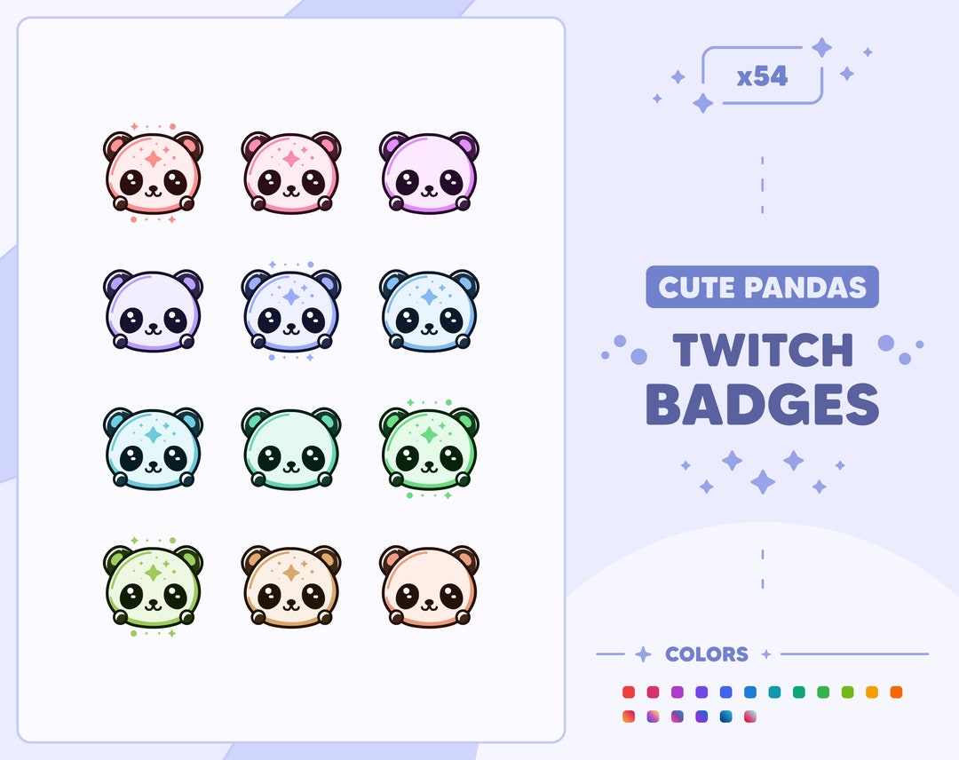 Cute Pandas Sub Badges For Twitch Twitch Sub And Bit Badges Etsy
