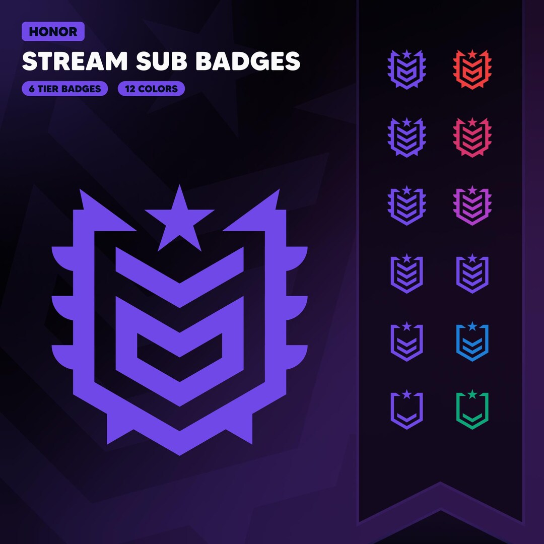 Honor Sub Badges for Twitch | Twitch Sub & Bit Badges | Military Sub ...