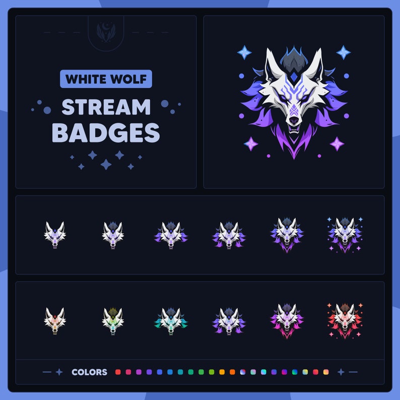 White Wolf Badges for Twitch Twitch Sub & Bit Badges Wolf Sub Badges ...