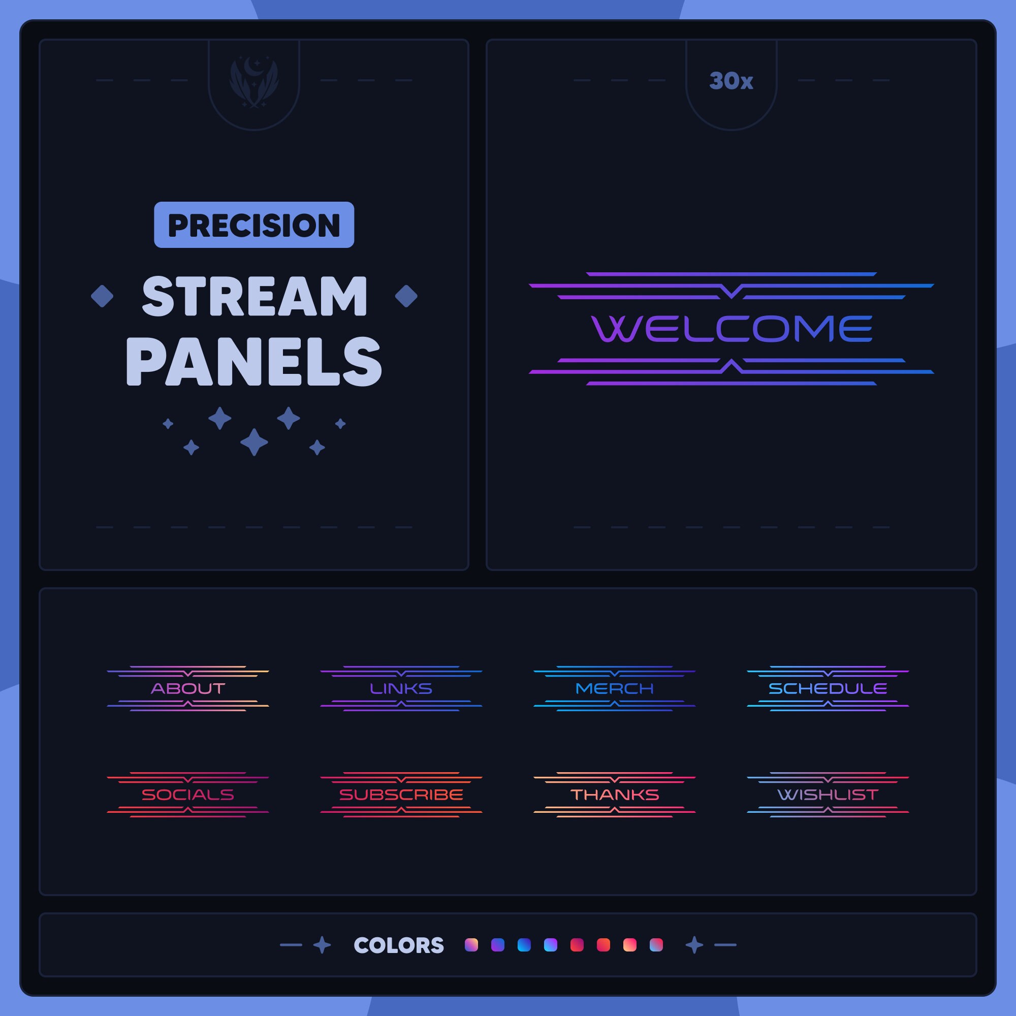 Precision 30 Twitch Panels in 8 Colors Modern Panels Cyber Panels ...