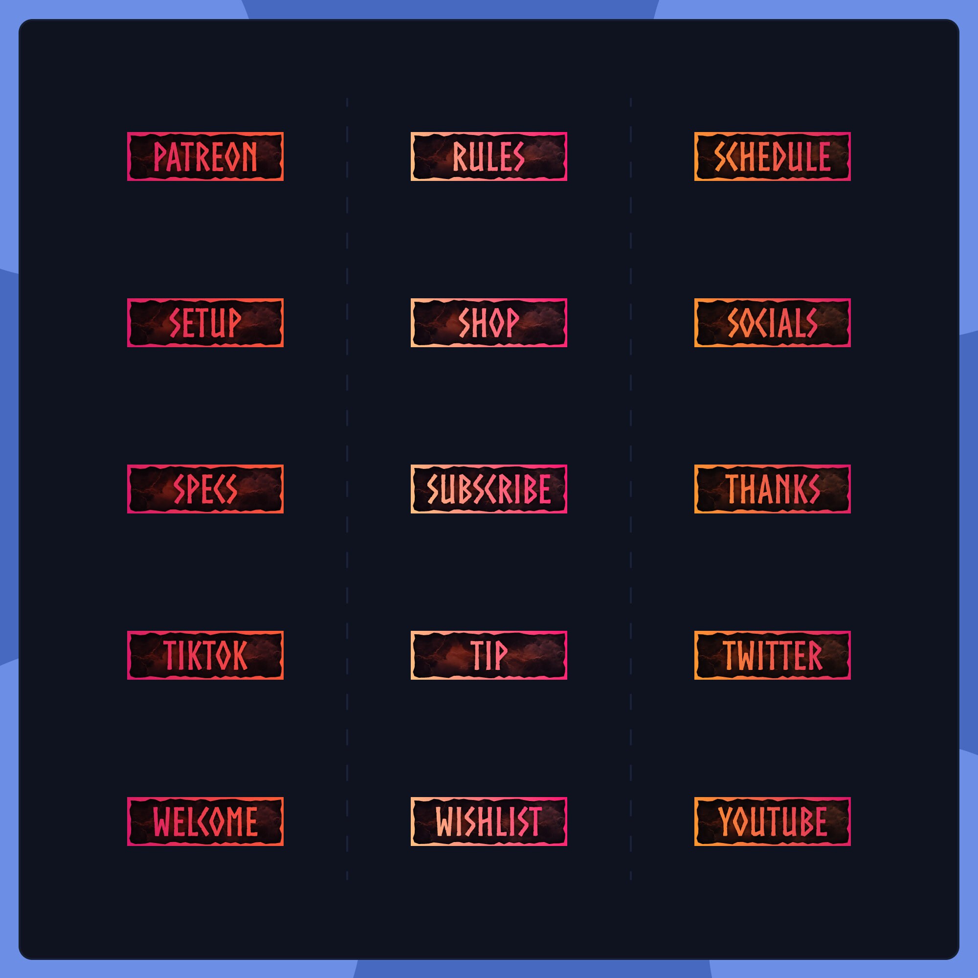 Ragnarok 30 Twitch Panels in 10 Colors Viking Panels Nordic Panels ...