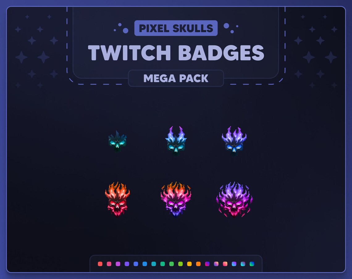 Skulls Sub Badges for Twitch Twitch Sub & Bit Badges 8bit - Etsy