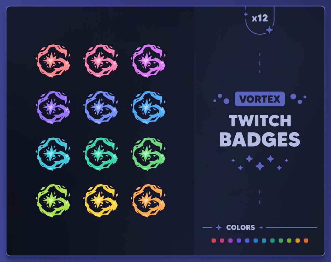 Vortex Sub Badges for Twitch Twitch Sub & Bit Badges - Etsy