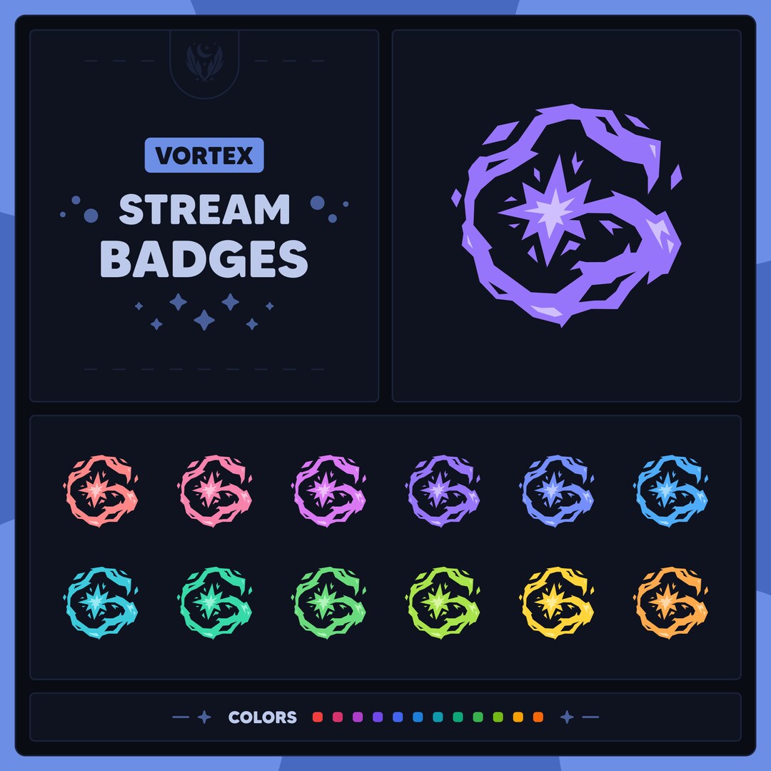 Vortex Sub Badges for Twitch Twitch Sub & Bit Badges Celestial Sub ...