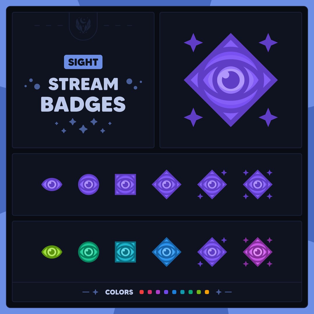 Sight Sub Badges for Twitch Twitch Sub & Bit Badges Eye Sub Badges ...