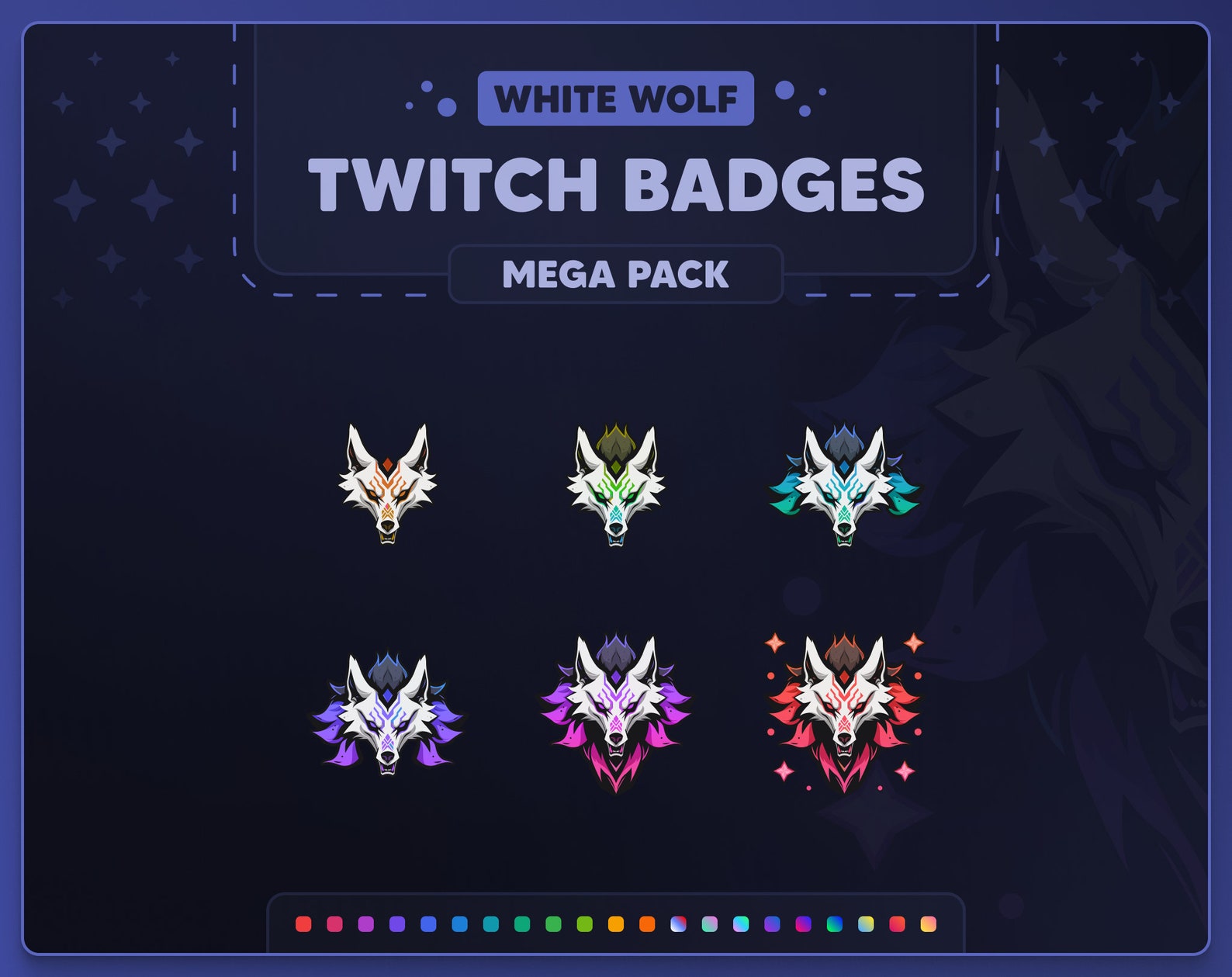 White Wolf Badges for Twitch Twitch Sub & Bit Badges Wolf - Etsy