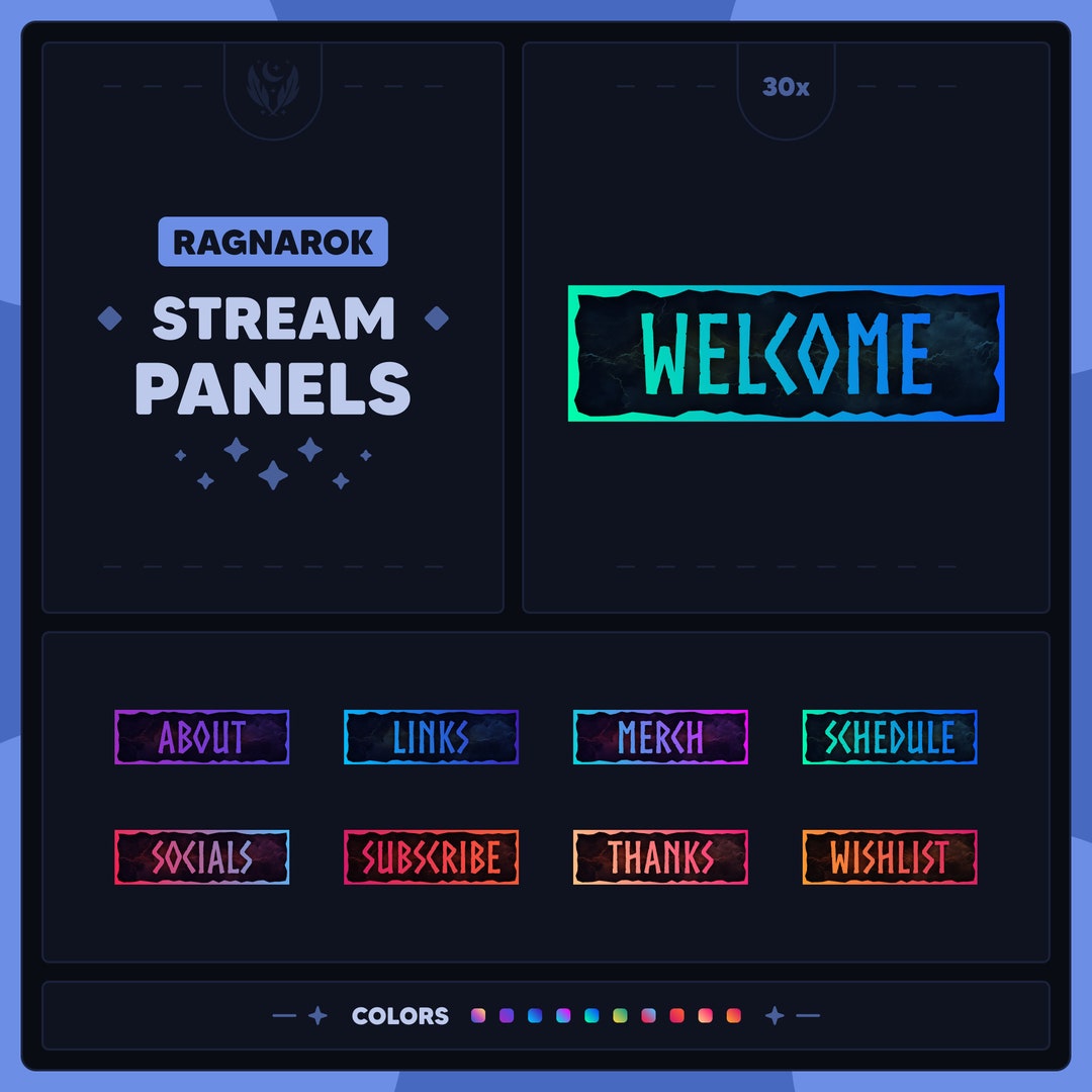 Ragnarok 30 Twitch Panels in 10 Colors Viking Panels Nordic Panels ...