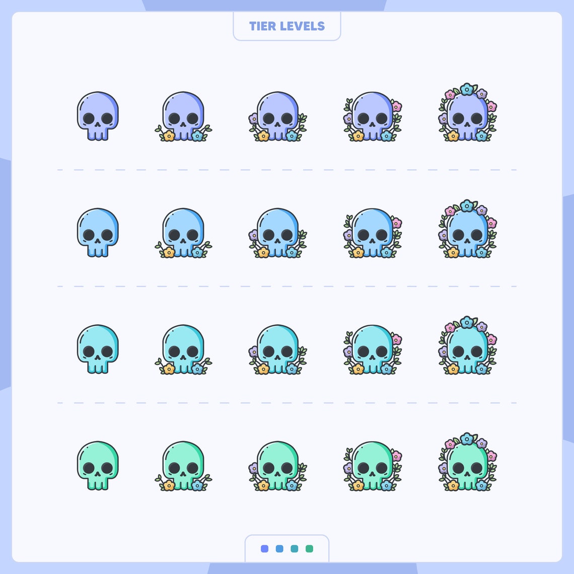 Flower Skulls Sub Badges for Twitch Twitch Sub & Bit Badges Plants Sub ...
