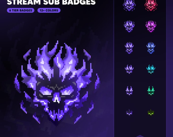 Skulls Sub Badges for Twitch | Twitch Sub & Bit Badges | 8bit Sub ...