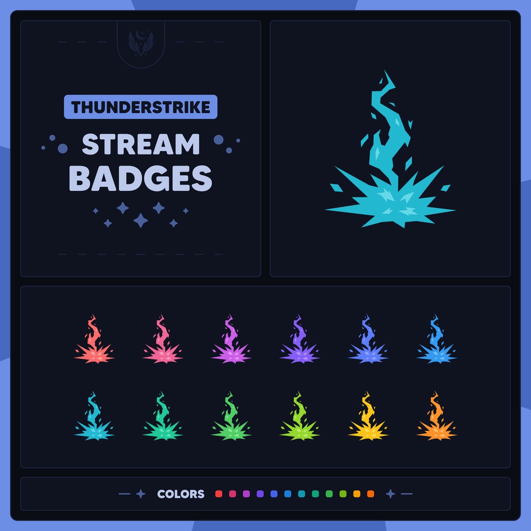 Thunder Sub Badges for Twitch Twitch Sub & Bit Badges Lightning Sub ...