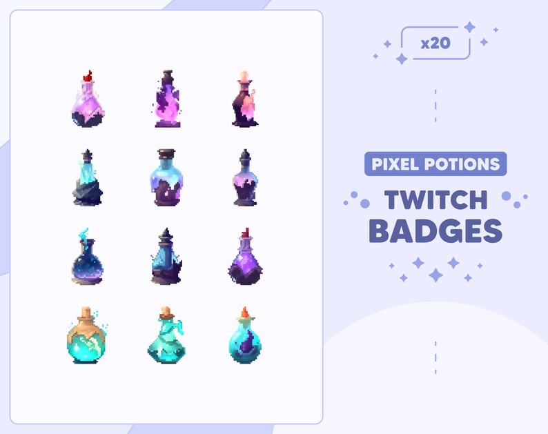 Potions Sub Badges for Twitch Twitch Sub & Bit Badges 8bit - Etsy