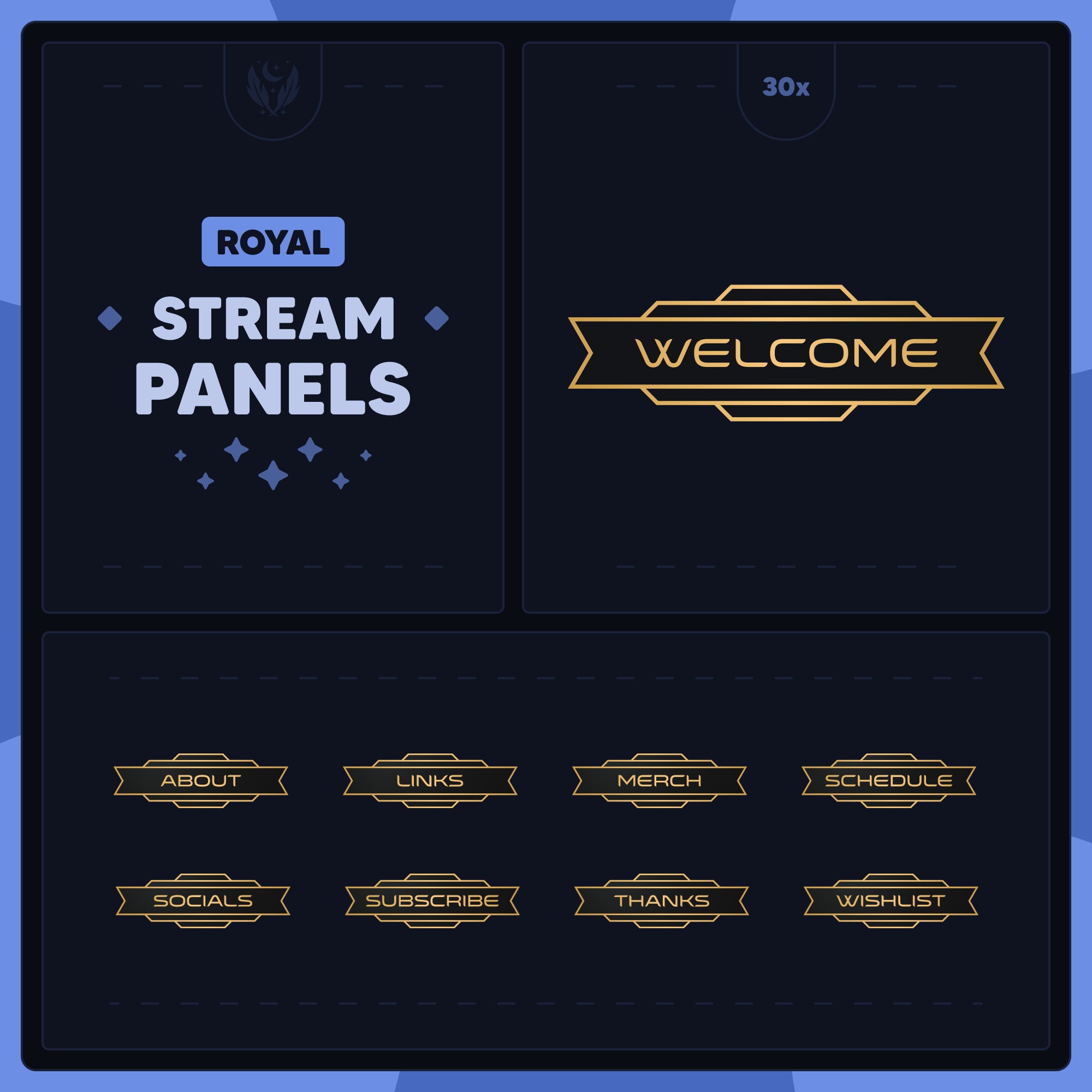 Royal 30 Twitch Panels Stream Panels Gold Panels Luxury Panels Classy ...
