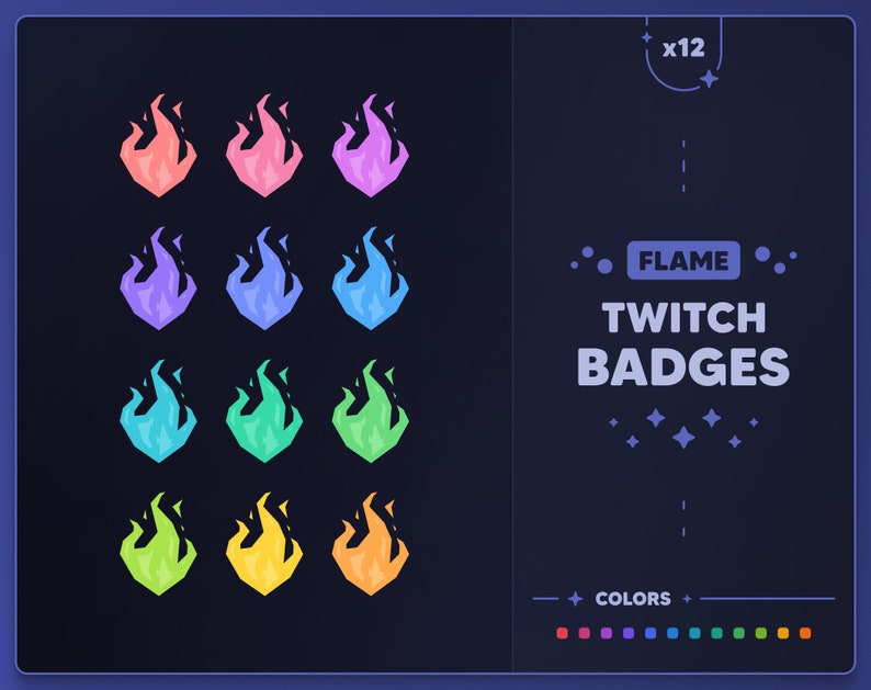 Flame Sub Badges for Twitch Twitch Sub & Bit Badges Fire - Etsy