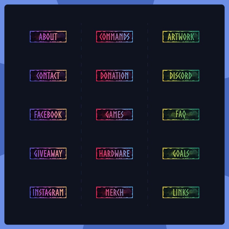 Ragnarok 30 Twitch Panels in 10 Colors Viking Panels Nordic Panels ...