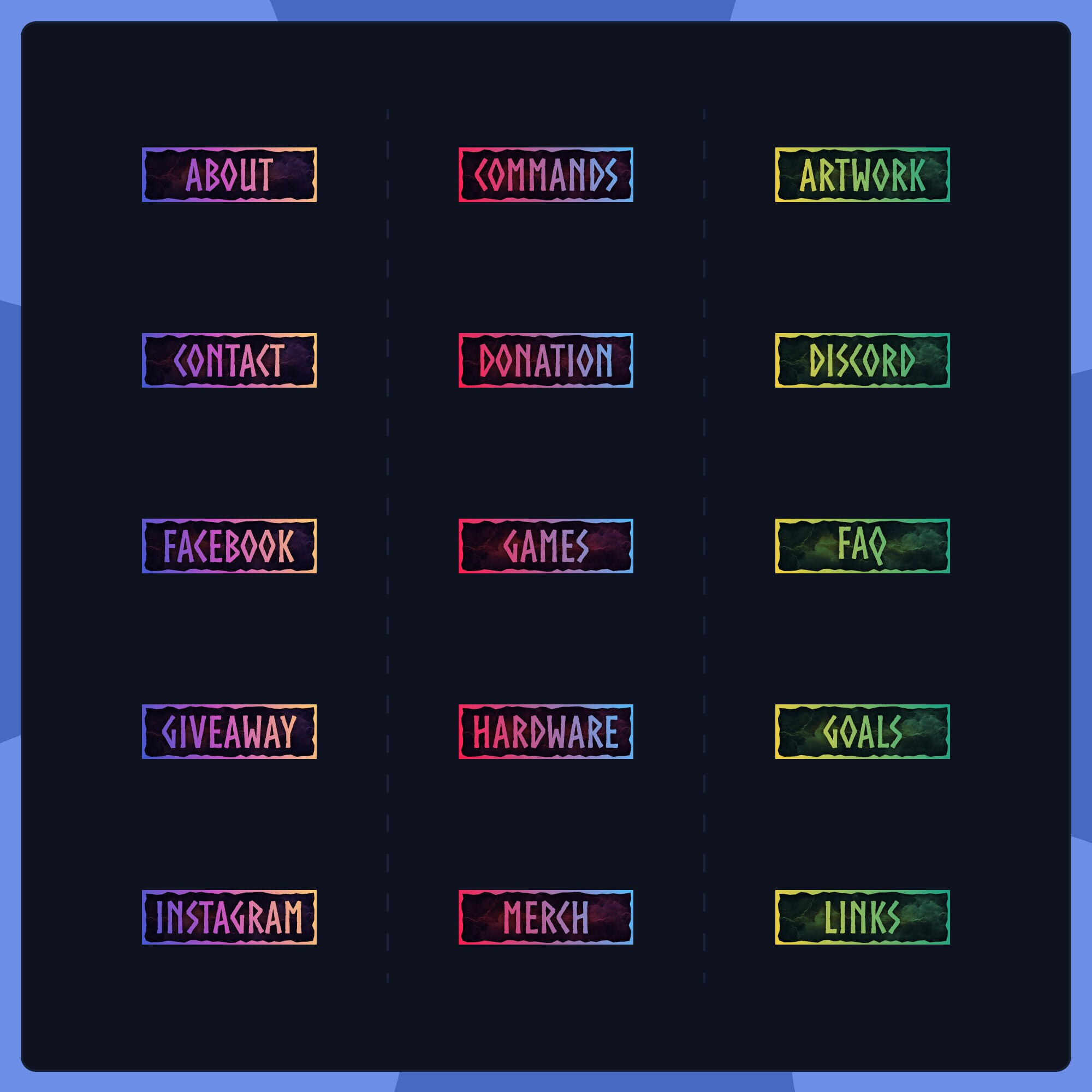 Ragnarok 30 Twitch Panels in 10 Colors Viking Panels Nordic Panels ...