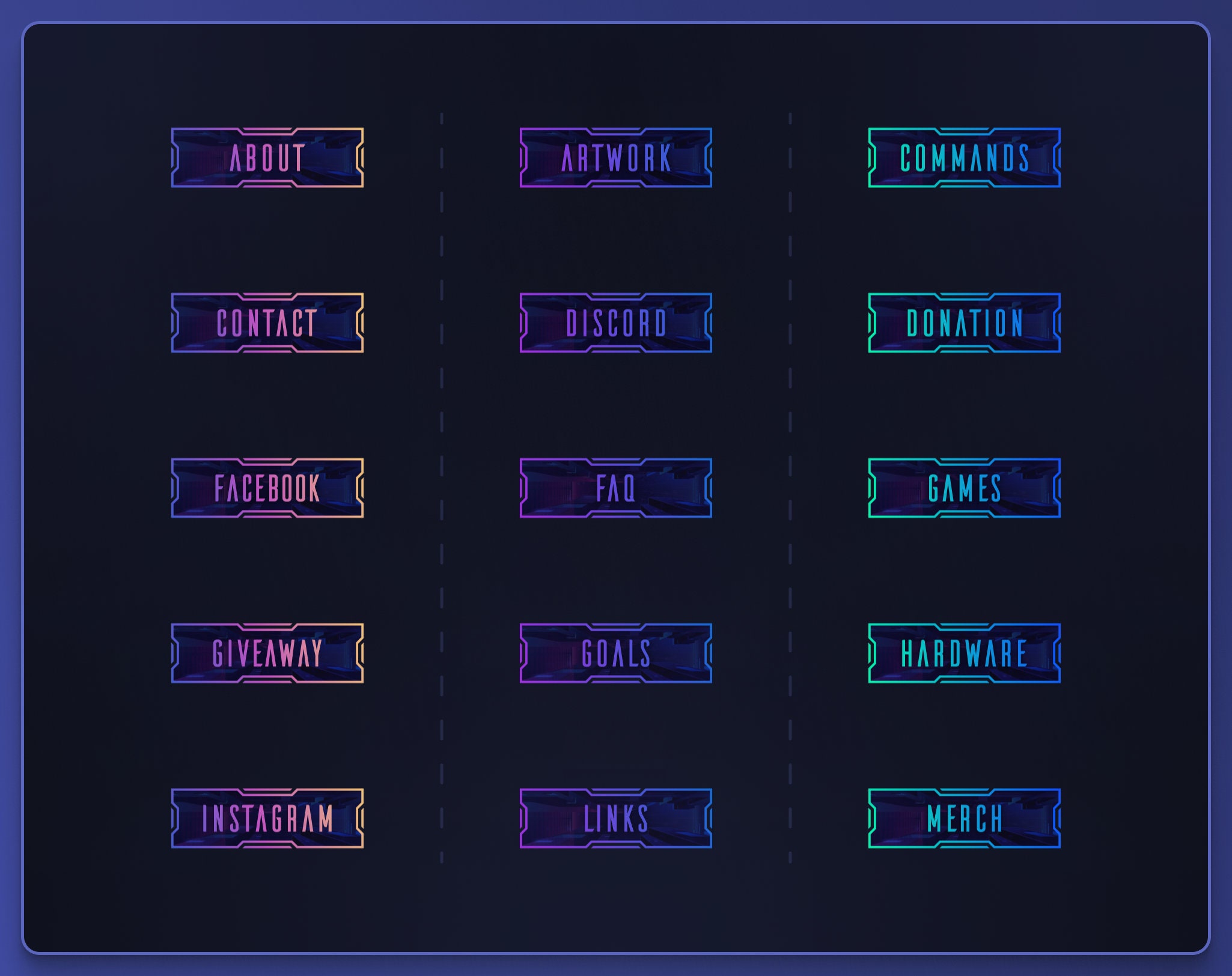 Cyberpunk 30 Twitch Panels in 8 Colors Cyber Panels Hacker - Etsy Australia