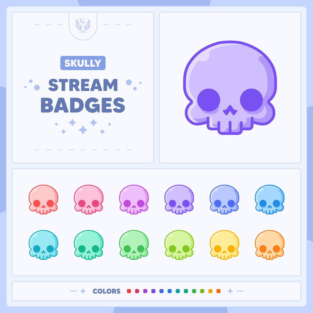 Skulls Sub Badges for Twitch Twitch Sub & Bit Badges Cute Sub Badges ...