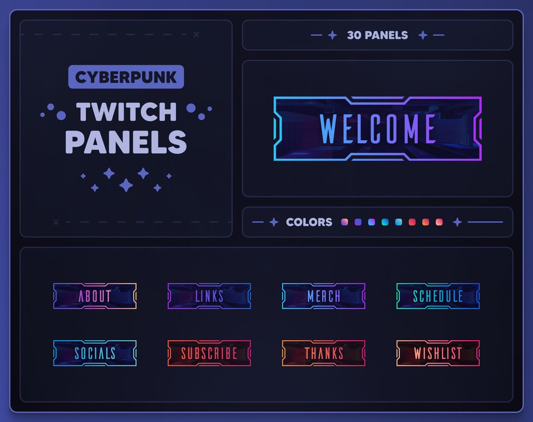 Cyberpunk 30 Twitch Panels in 8 Farben Cyber Panels Hacker - Etsy.de