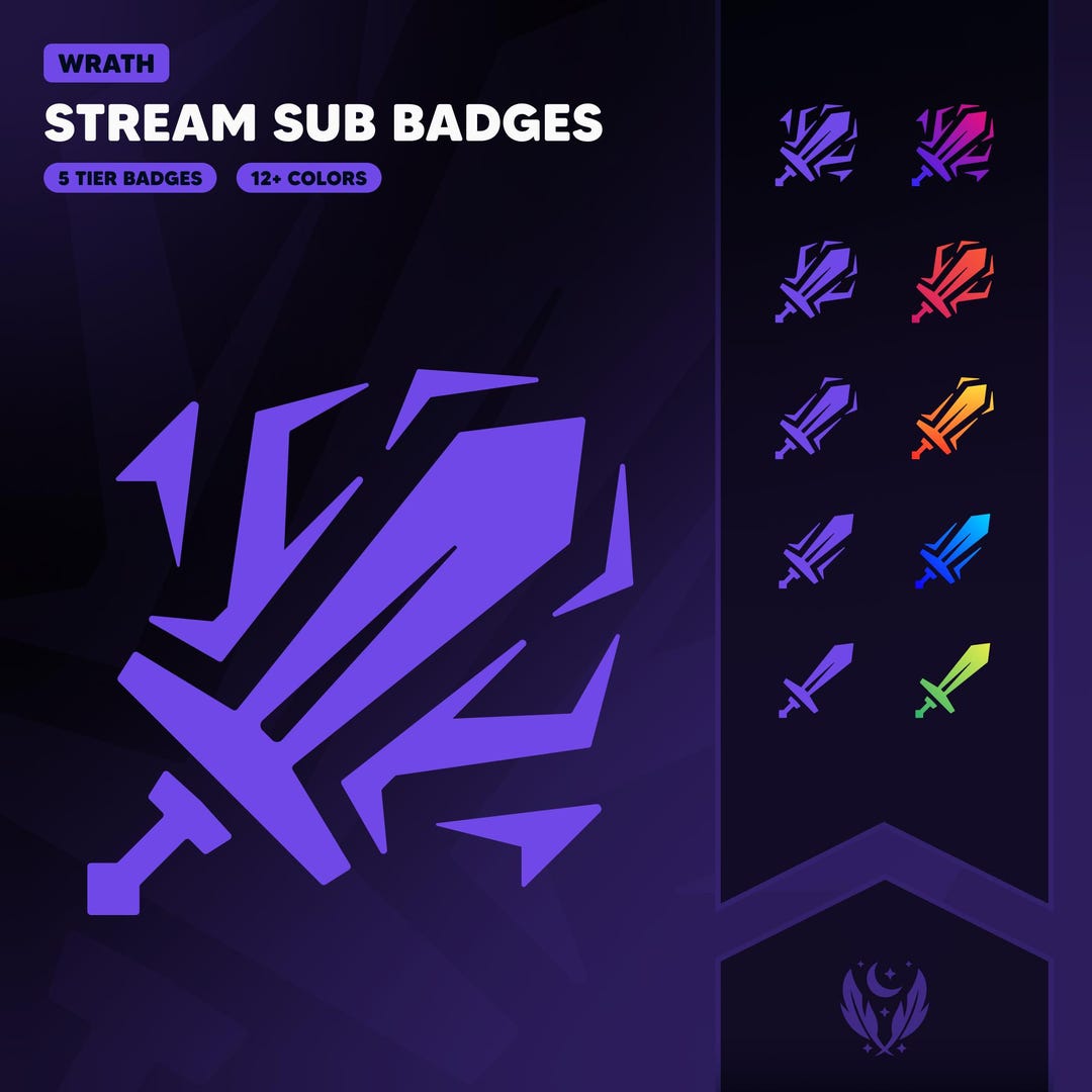 Swords Sub Badges for Twitch | Twitch Sub & Bit Badges | Blade Sub ...
