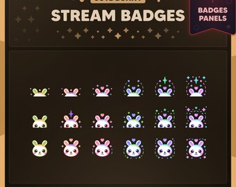 Galaxy Bunny Sub Badges Twitch Cute Bunny Badges Rabbit Sub Badges Bit ...